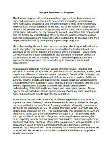 19+ Purpose Statement Templates in PDF | DOC