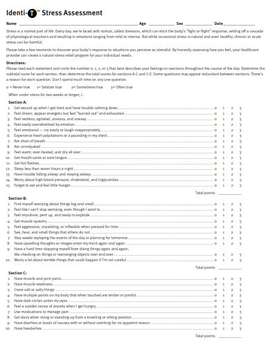 9+ Stress Assessment Questionnaire Templates in PDF