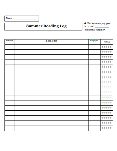 FREE 13+ Summer Reading Log Templates in PDF | MS Word