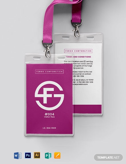 8+ Visitor ID Card Templates - Illustrator, MS Word, Pages, Photoshop ...