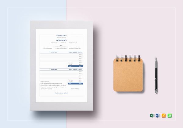 47+ Work Order Templates - Word, Google Docs