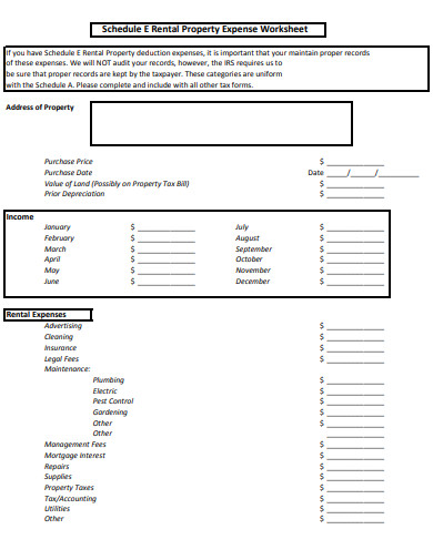 18+ Rental Property Worksheet Templates in PDF