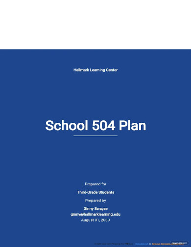 11+ School 504 Plan Templates in PDF | DOC