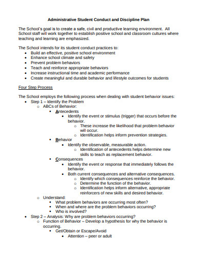 10+ School Discipline Plan Templates in DOC | PDF