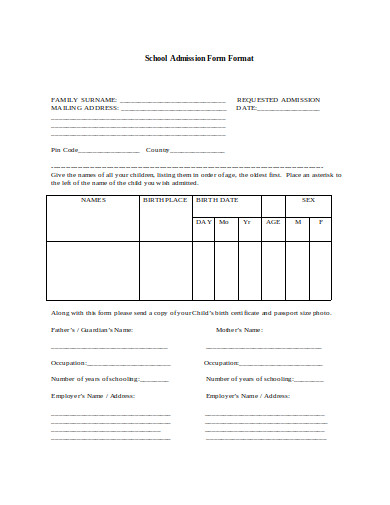 Free 29+ School Admission Form Templates in DOC, PDF