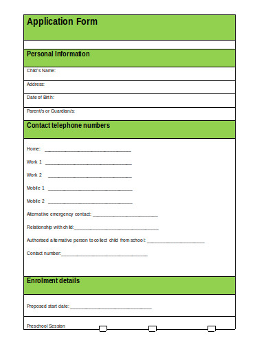 Free 29+ School Admission Form Templates in DOC, PDF