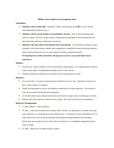 17+ Behaviour Management Plan Templates in PDF | DOC