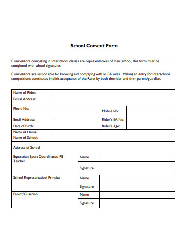 18+ School Consent Form Templates in PDF | DOC