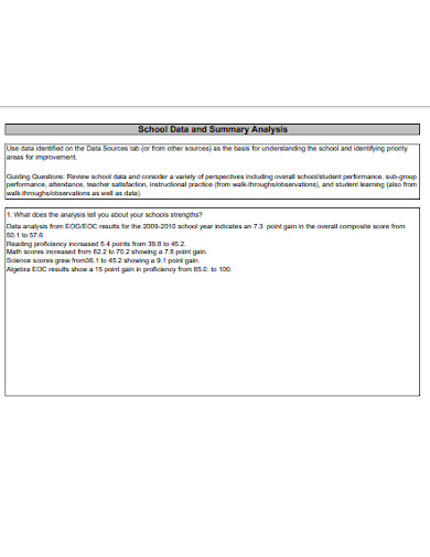 11+ School Data Analysis Templates in PDF | Google Docs | Pages