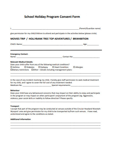 18+ School Consent Form Templates in PDF | DOC