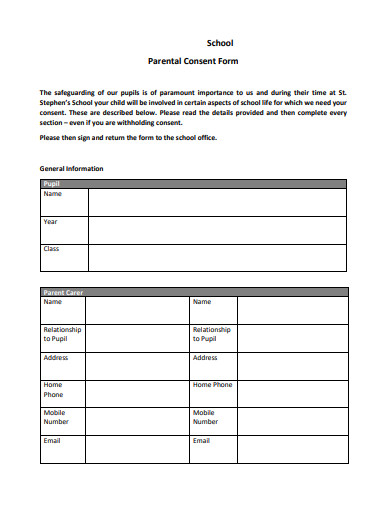 18+ School Consent Form Templates in PDF | DOC