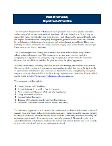 19+ School Safety Plan Templates in PDF | DOC