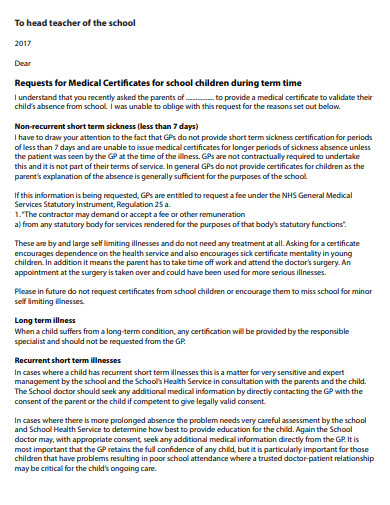 Free 13+ School Absence Letter Templates in PDF | DOC