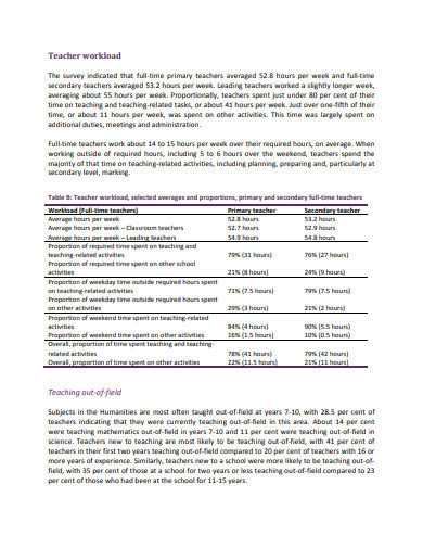 FREE 10+ Teacher Workload Survey Templates in PDF | MS Word