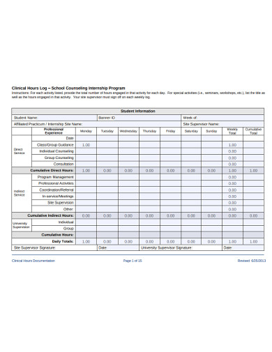 7+ School Counselor Daily Log Templates in PDF | DOC