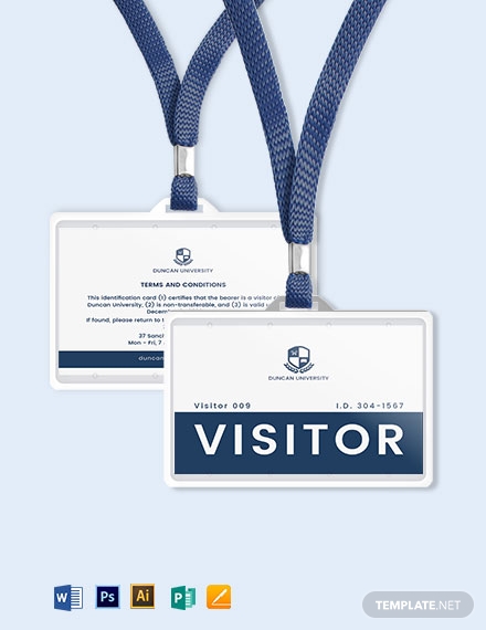 8+ Visitor ID Card Templates - Illustrator, MS Word, Pages, Photoshop ...