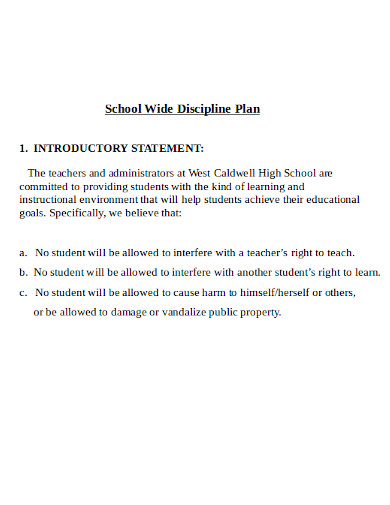 10+ School Discipline Plan Templates in DOC | PDF