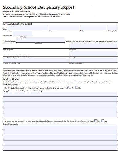 14+ Free School Disciplinary Action Form Templates in DOC | PDF | XLS
