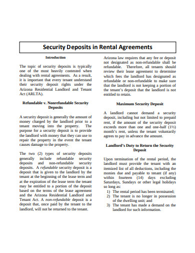 FREE 10+ Security Deposit Agreement Templates in Google Docs | MS Word ...