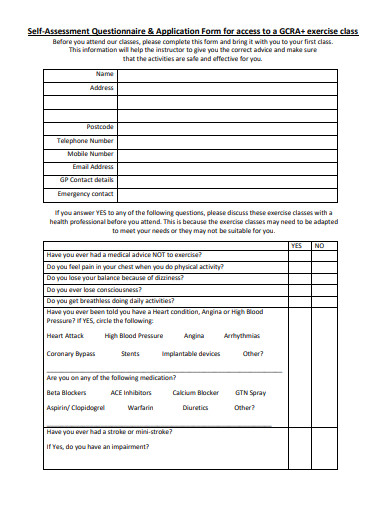 15+ Self Assessment Questionnaire Templates in PDF | DOC