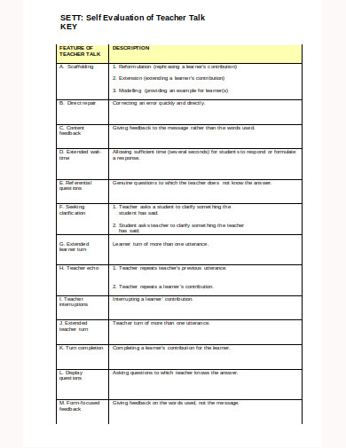 11+ Teacher Self Evaluation Templates in DOC | PDF