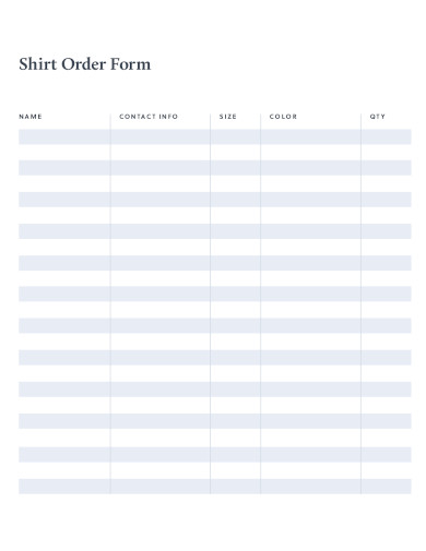 FREE 10+ Shirt Order Form Templates in PDF | MS Word
