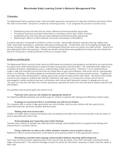 17+ Behaviour Management Plan Templates in PDF | DOC