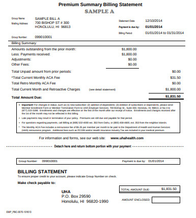 17+ Billing Statement Templates in Google Docs | Google Sheets | Word ...