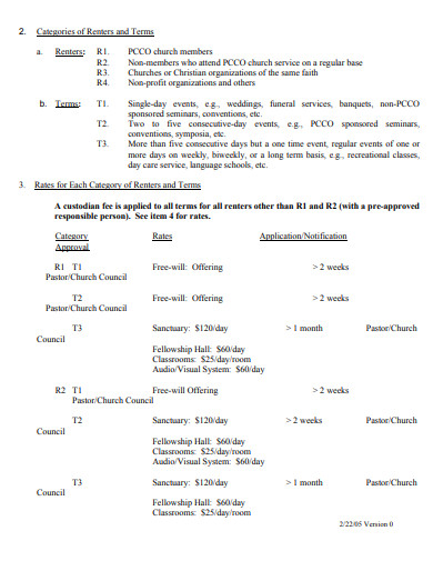 10+ Church Facility Rental Agreement Templates in DOC | PDF