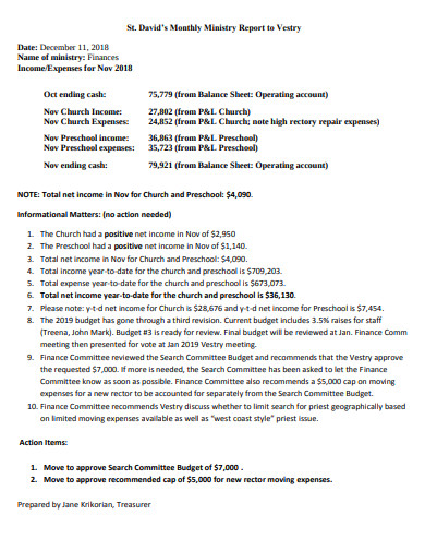 11+ Church Monthly Report Templates in PDF | DOC