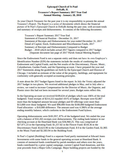 10+ Church Treasurer Report Templates in PDF