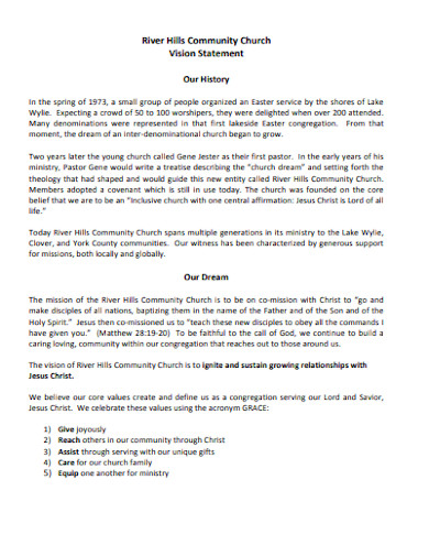 10+ Church Vision Statement Templates in PDF | Word