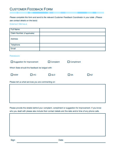 16+ Customer Feedback Form Templates in PDF | DOC