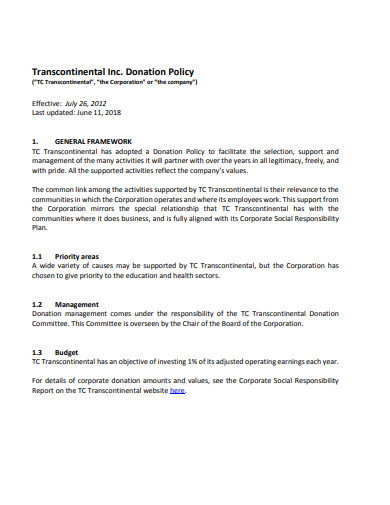 20+ Donation Policy Templates in PDF