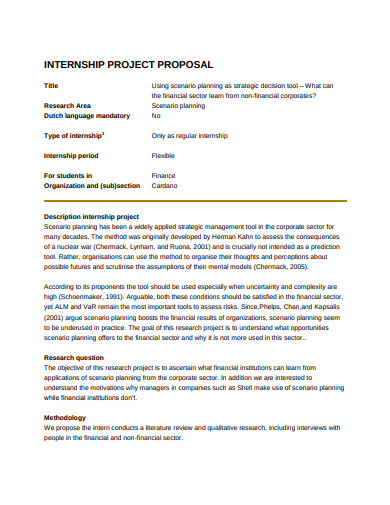 10+ Internship Project Proposal Templates in PDF | DOC