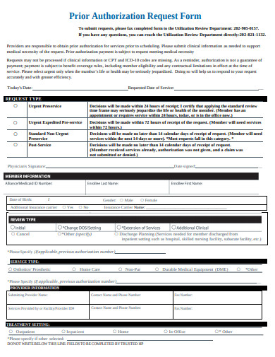 15+ Medical Prior Authorization Form Templates - PDF, DOC