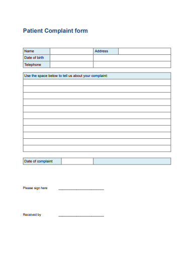 21+ Patient Complaint Form Templates in PDF | DOC