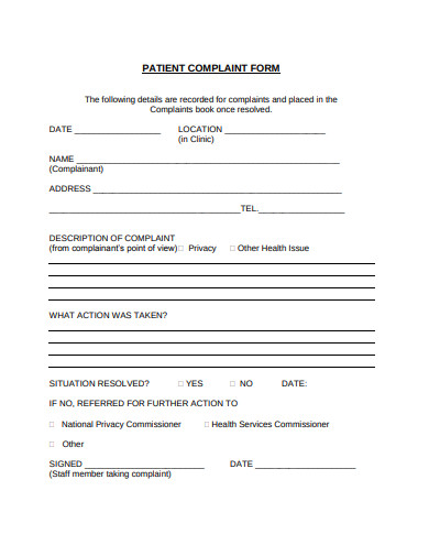 21+ Patient Complaint Form Templates in PDF | DOC