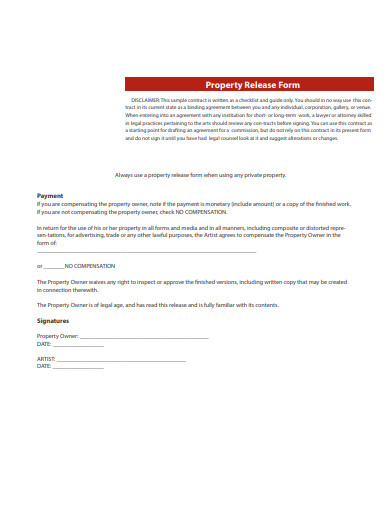 20+ Property Release Form Templates in PDF