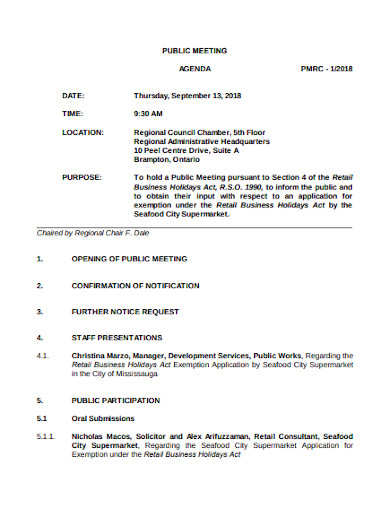 10+ Retail Meeting Agenda Templates in PDF | Word