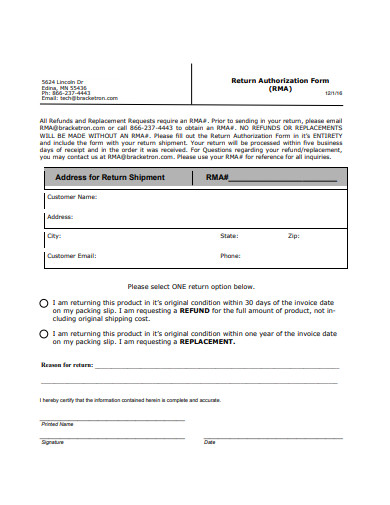 23+ Return Authorization Form Templates in Google Docs | Word | Pages | PDF