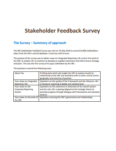 9+ Stakeholder Feedback Survey Templates in PDF | DOC