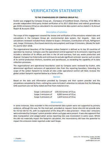 23+ Verification Statement Templates in PDF | DOC