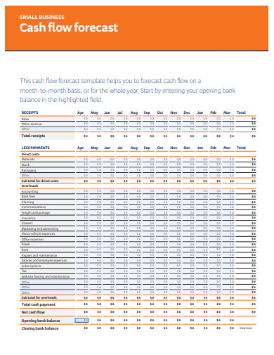 Cash Flow Forecast 28 Free Templates In Google Docs Google Sheets Excel Word Numbers 