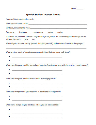 16+ Student Interest Survey Templates in PDF | DOC