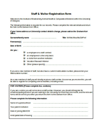 FREE 10+ Staff Registration Form Templates in PDF | MS Word