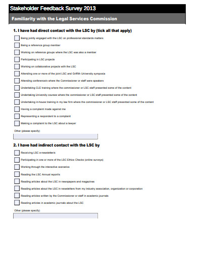 9+ Stakeholder Feedback Survey Templates in PDF | DOC