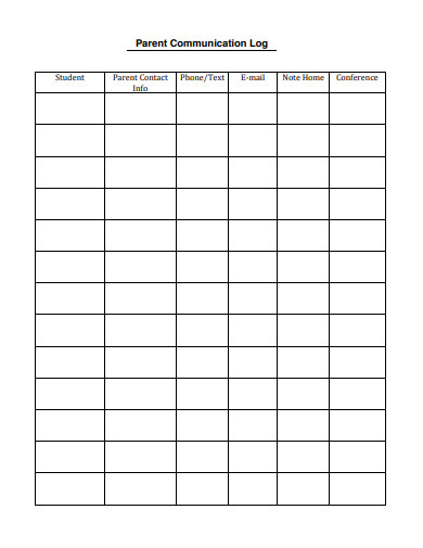 10+ Parent Communication Log Templates in PDF | DOC