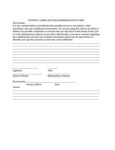 21+ Patient Complaint Form Templates in PDF | DOC