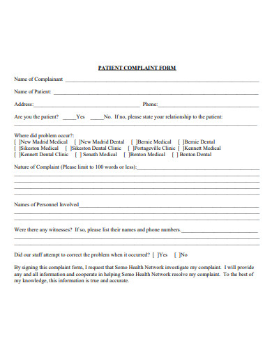 21+ Patient Complaint Form Templates in PDF | DOC